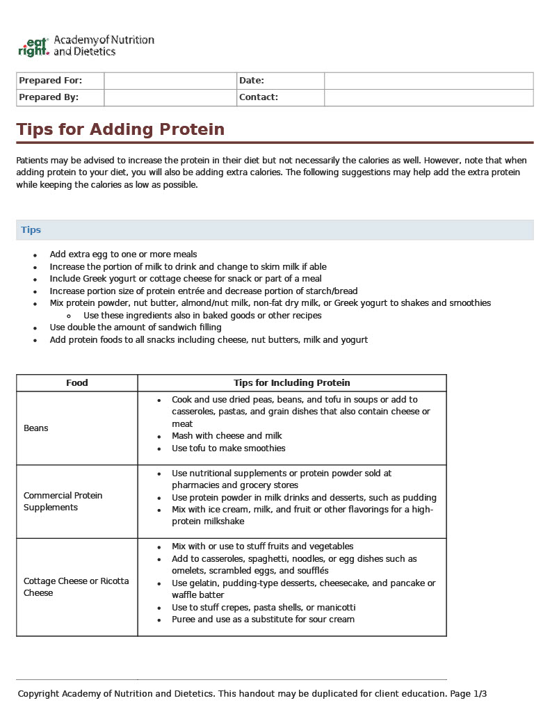 Tips for Adding Protein