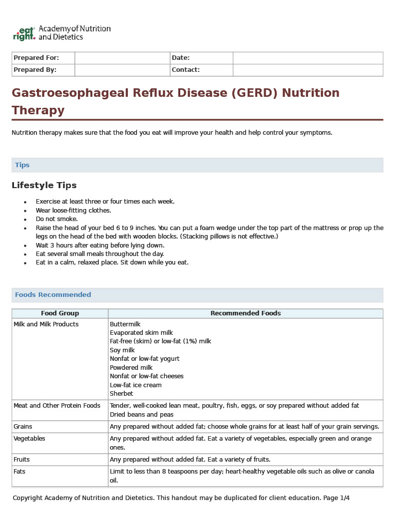 GERD Nutrition