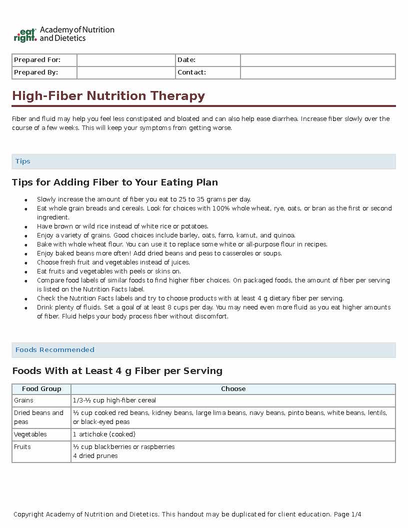 High-Fiber Nutrition